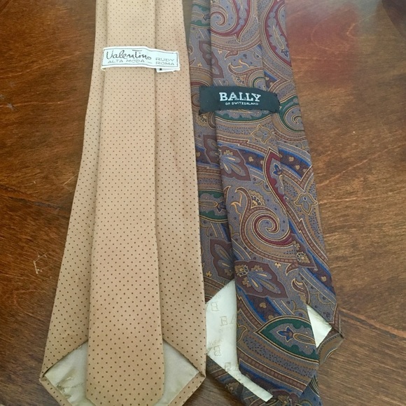 Accessories | Valentino Bally Designer Vtg Silk Ties Set Of 2 | Poshmark
